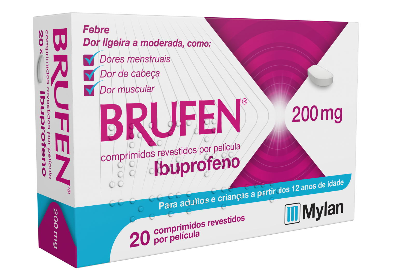 BRUFE. 200 MG X 20 COMP REVEST IBUPROFENO – Farmácia em Casa