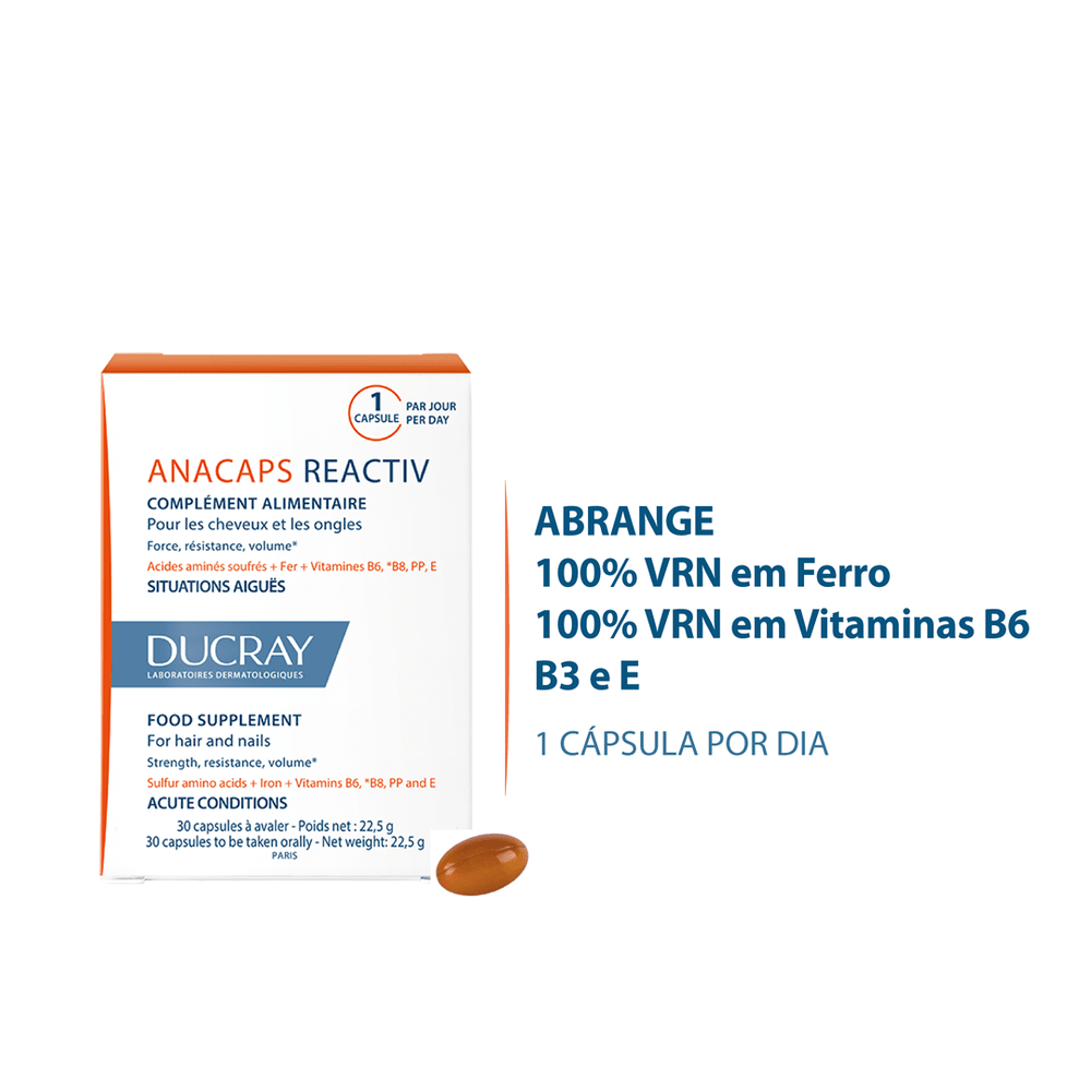 Ducray Suplemento alimentar Anacaps REACTIV queda de cabelo reacional ...